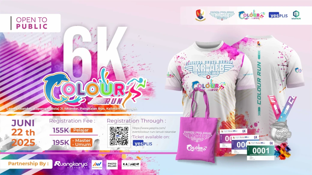 Colour Run 6K – Lanud Iskandar 2025 | Fun Run Pangkalan Bun